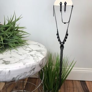 SHOPICANDIES | Jewelry | 3 Piece Black Diamond Cleavage Y Necklace Set ...